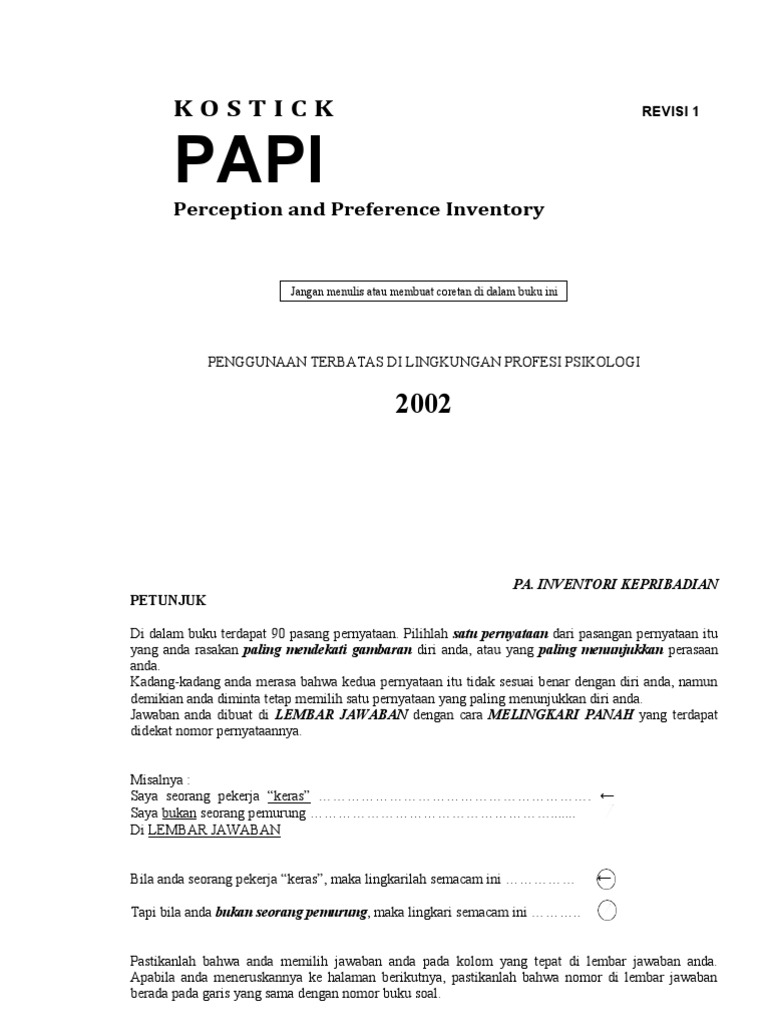 Perception and Preference Inventory: A Self-Assessment Tool for ...