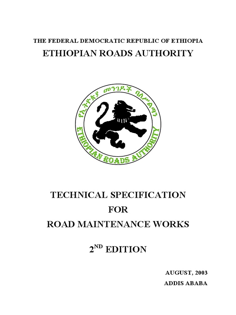 Ethiopian Roads Authority Technical Specification | PDF | Asphalt ...
