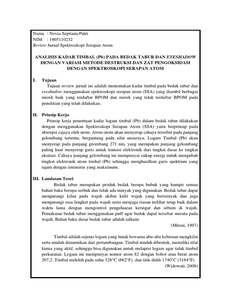 Novia Septiana Putri - Review Jurnal AAS | PDF