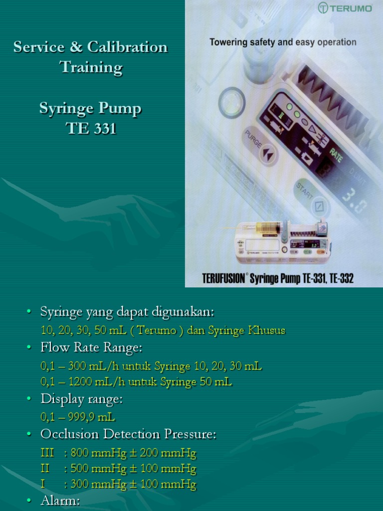 TE 331 Syringe Pump User Guide | PDF | Cooking, Food & Wine