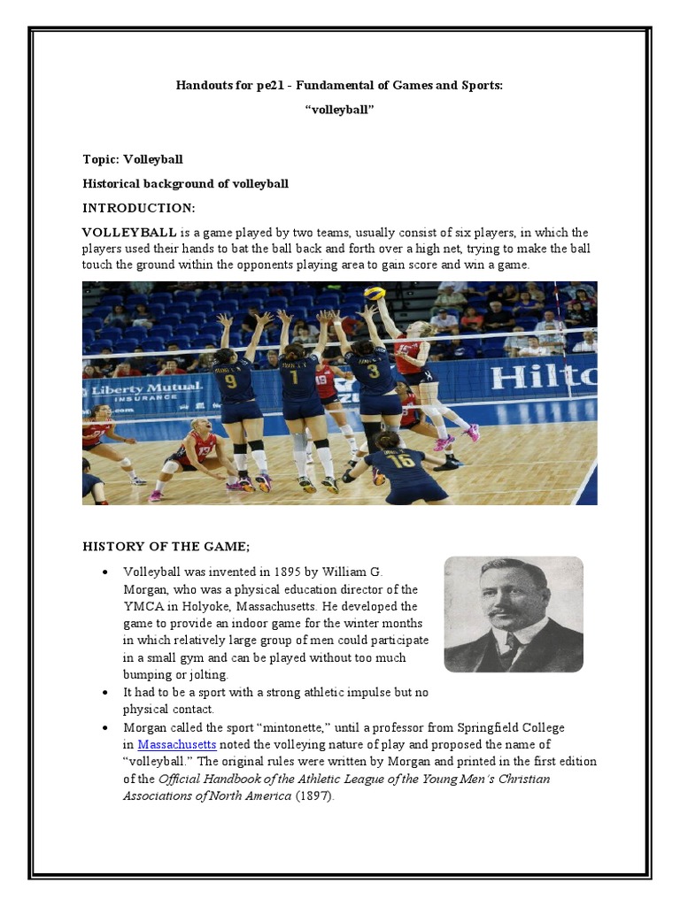 Handouts for pe21 - Fundamental of Games and Sports: "Volleyball | PDF ...