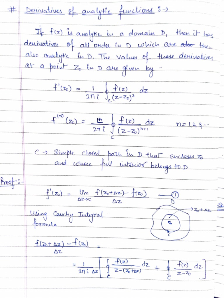 Cauchy Integral Formula For Derivatives | PDF