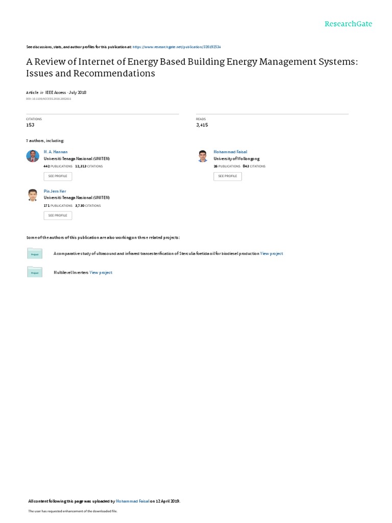 IoE-Based Building Energy Management Review | PDF | Electrical Grid ...