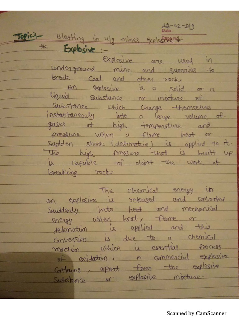 Drilling and Blasting Notes 4TH Sem. | PDF