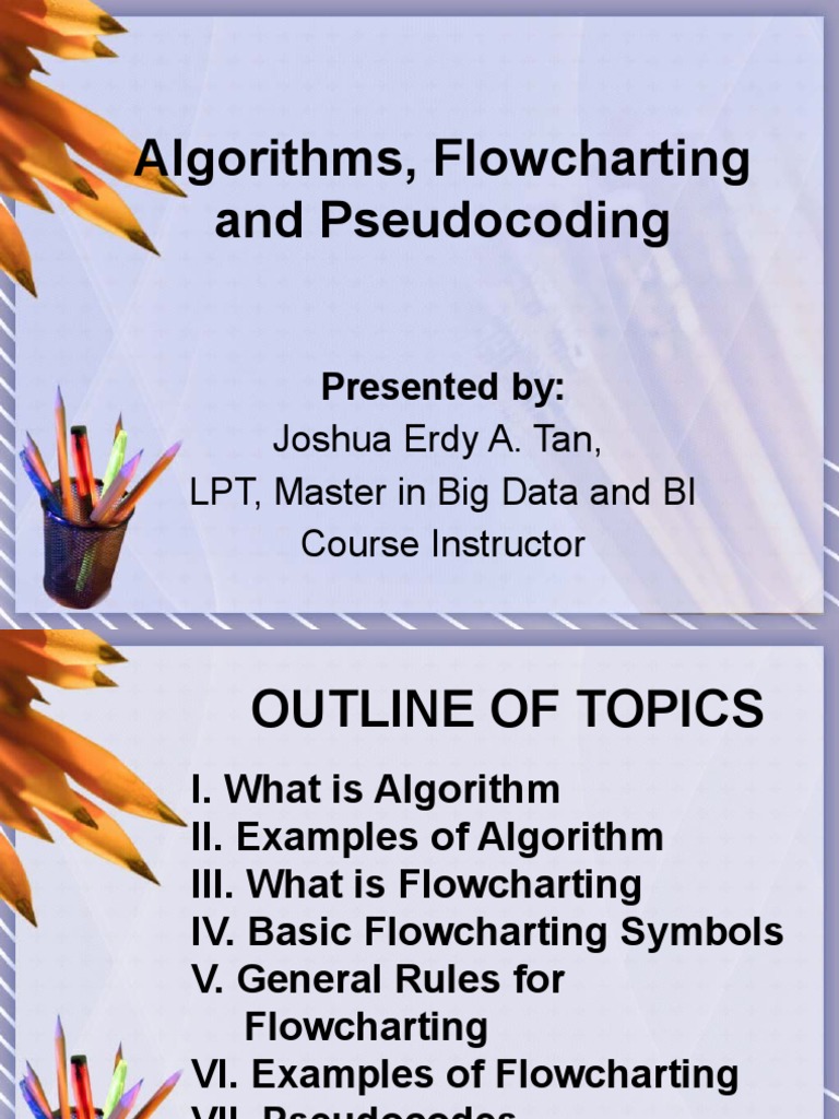 Algo Flowcharting and Pseudocoding | PDF | Algorithms | Algorithms And ...