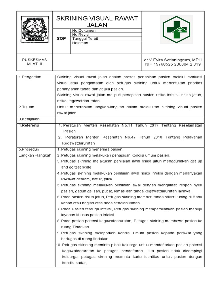3.1 Sop Skrining Visual Rajal | PDF | Sains & Matematika