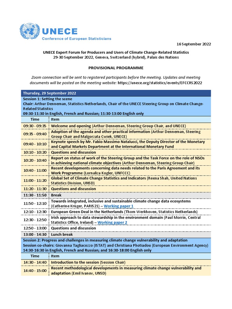 2022 EF ClimateChange ProvisionalProgramme 16sep 0 | PDF ...