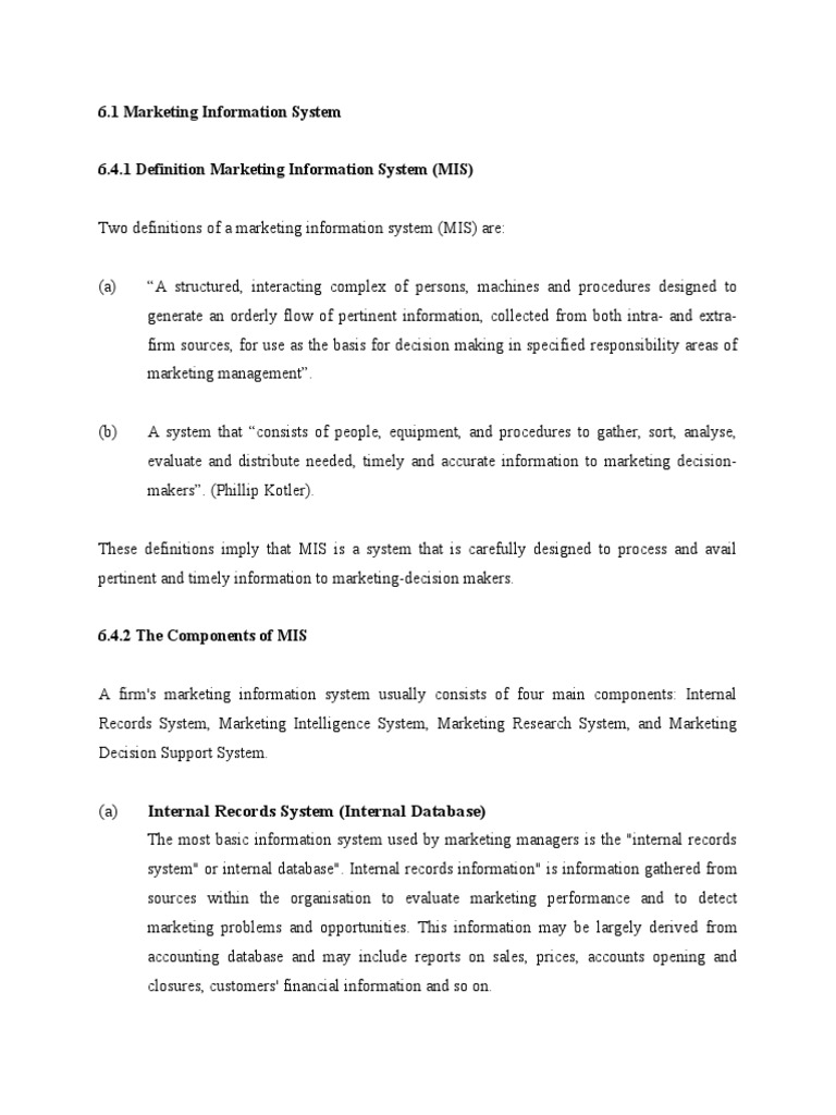 Marketing Information System | PDF | Marketing Research | Marketing