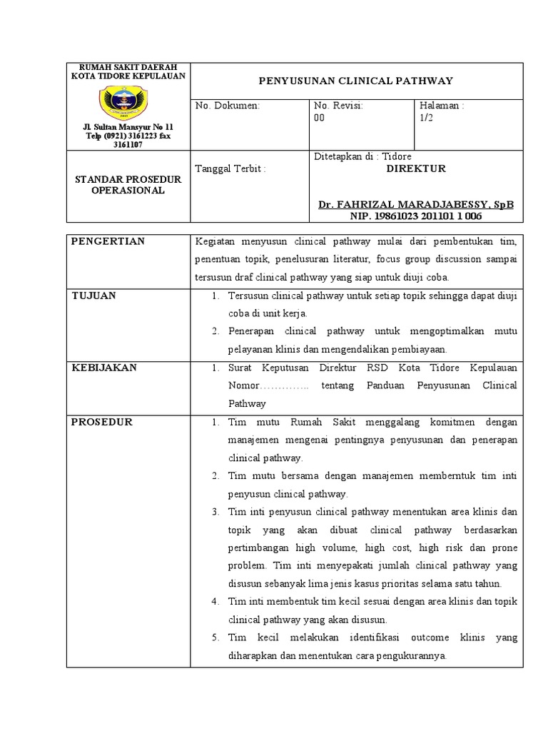 SOP Clinical Pathway 2022 | PDF | Pengembangan Diri | Kesehatan Holistik