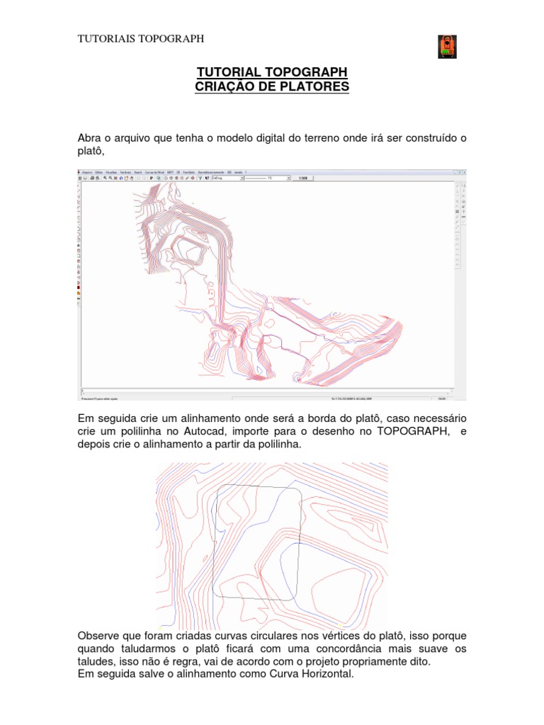 Tutorial Topograph Criacao de Plato | PDF | Curva | Ensino de Matemática
