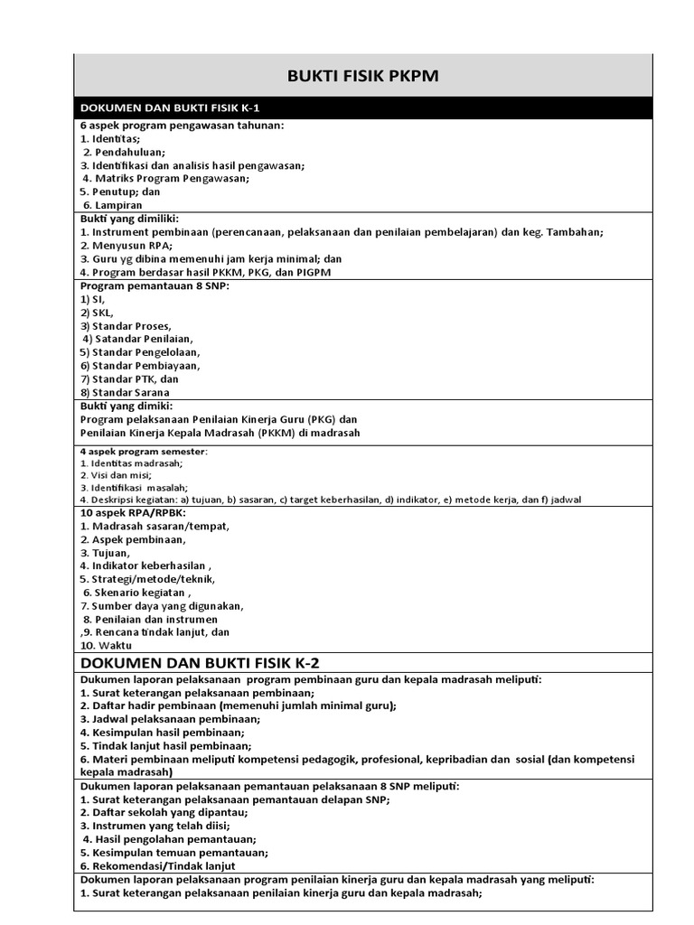 Bukti Fisik PKPM TH 2022 | PDF