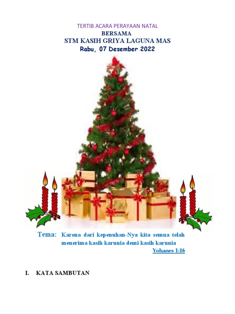 Tertib Acara Perayaan Natal Bersama Tema | PDF