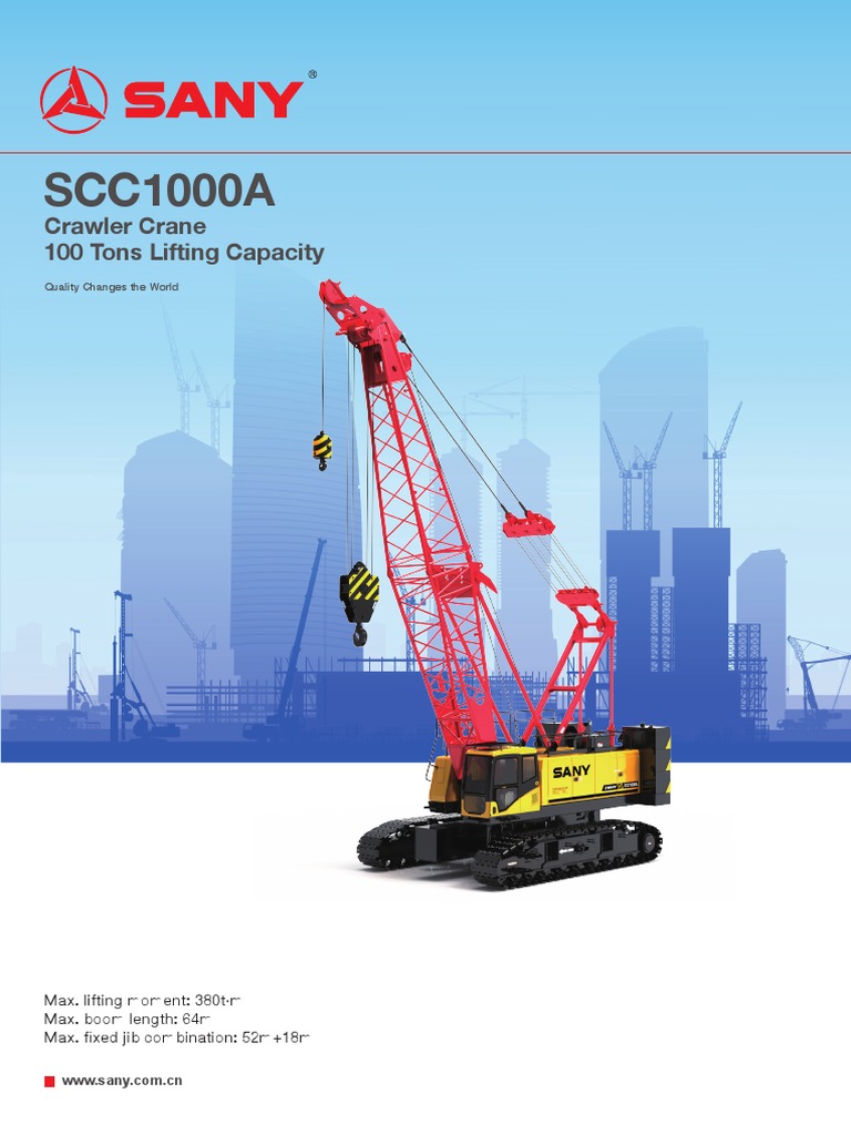 Sany - SCC1000ACrawler Crane | PDF | Crane (Machine) | Vehicles
