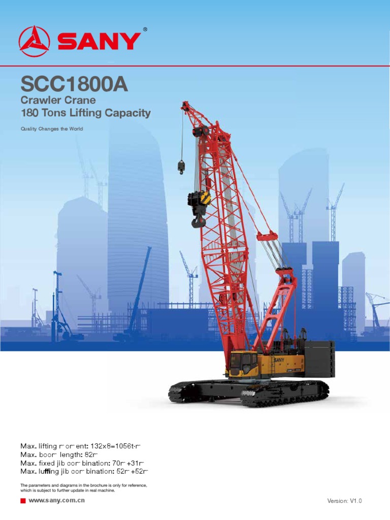 Sany SCC1800A 180ton | PDF | Crane (Machine) | Engines
