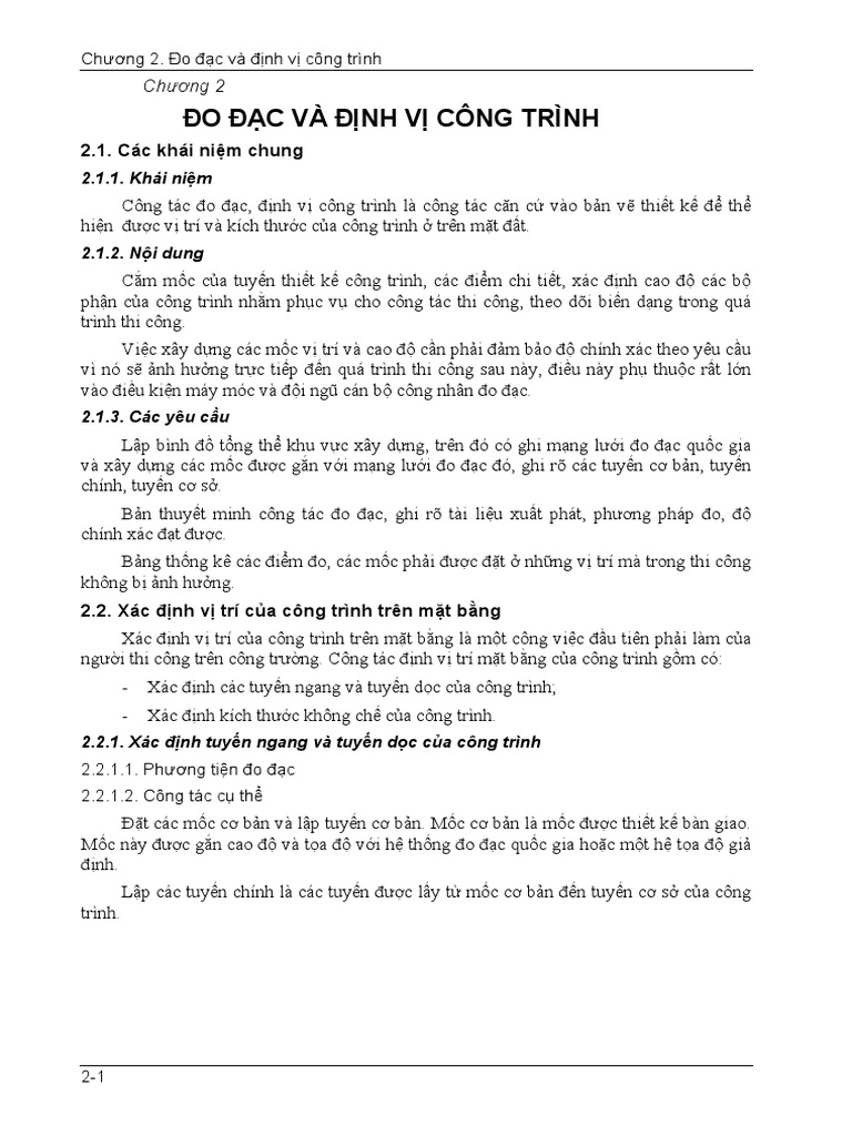(123doc) - Chuong-2-Do-Dac-Va-Dinh-Vi-Cong-Trinh | PDF