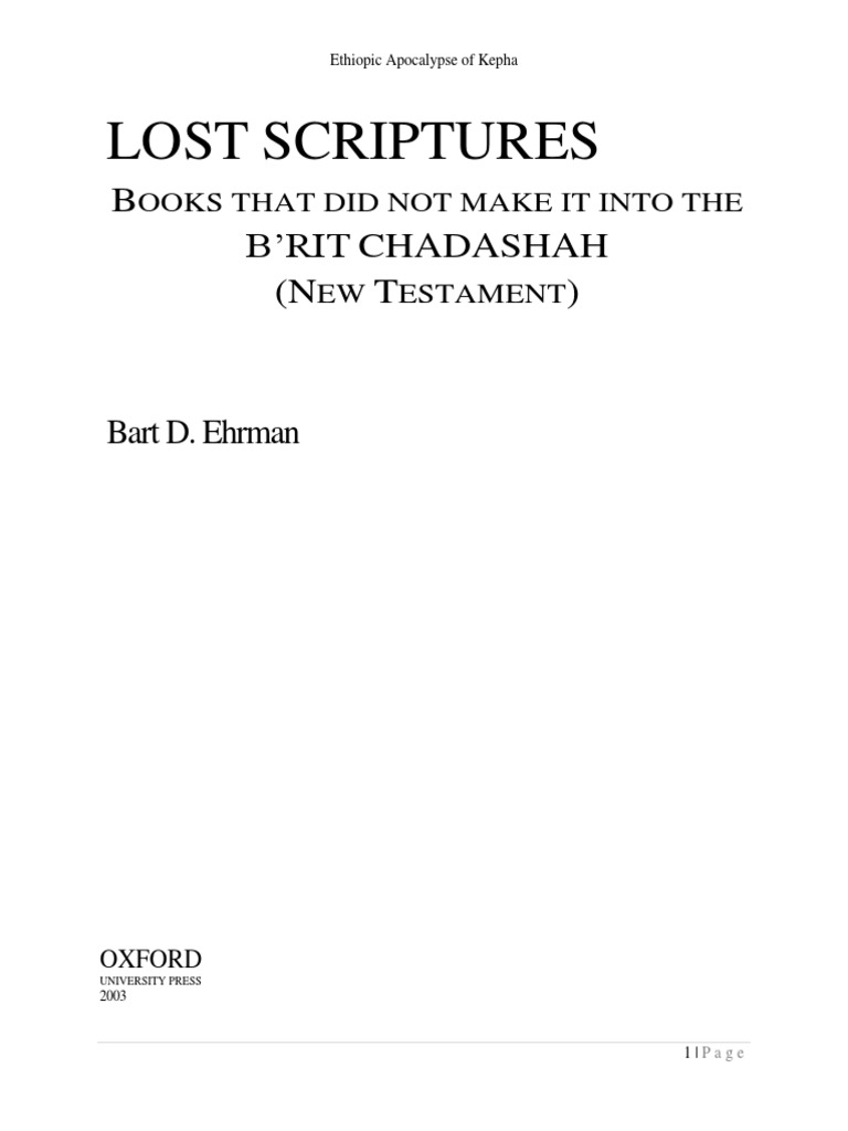 LostScriptures-Apocalypse of Kepha (Peter) | PDF | Hell | Last Judgment