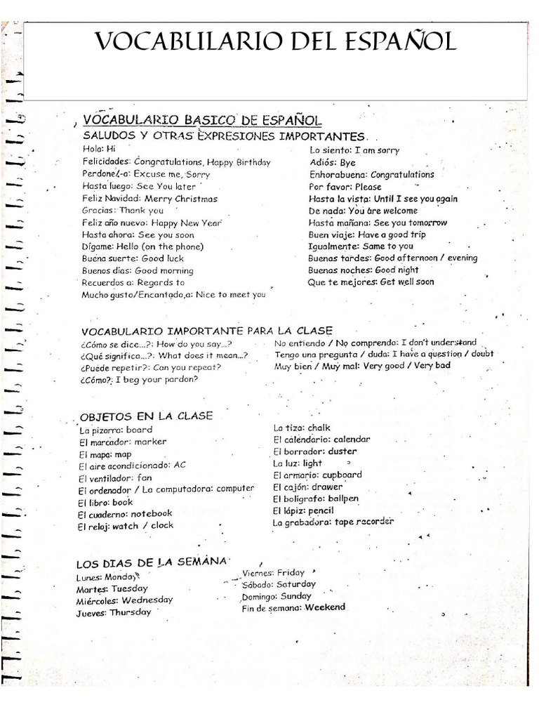 Spanish Vocabulary (DK | PDF