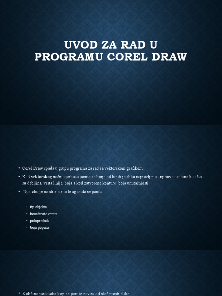 Uvod Za Rad U Programu Corel Draw | PDF