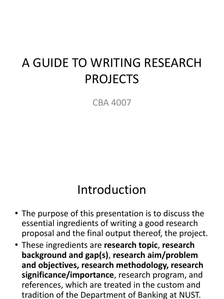 A Guide To Writing Research Projects - pptx-1 | PDF | Hypothesis ...