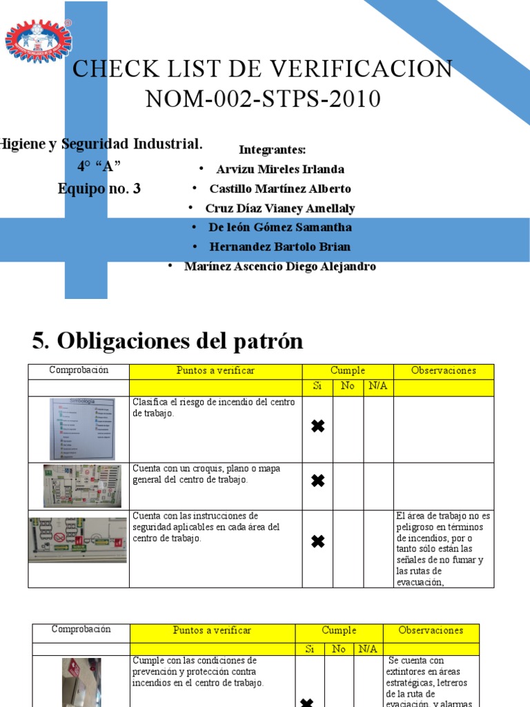 Check List de Verificacion Nom 002 | PDF