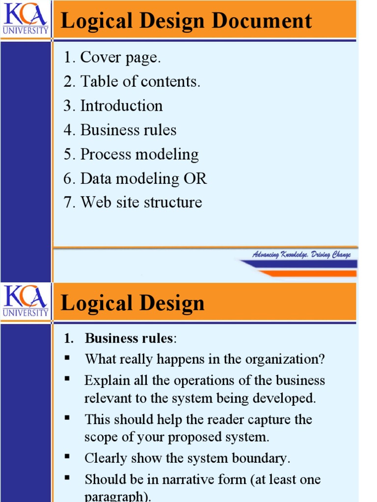 Logical Design Document Format | PDF | Software Engineering | Design