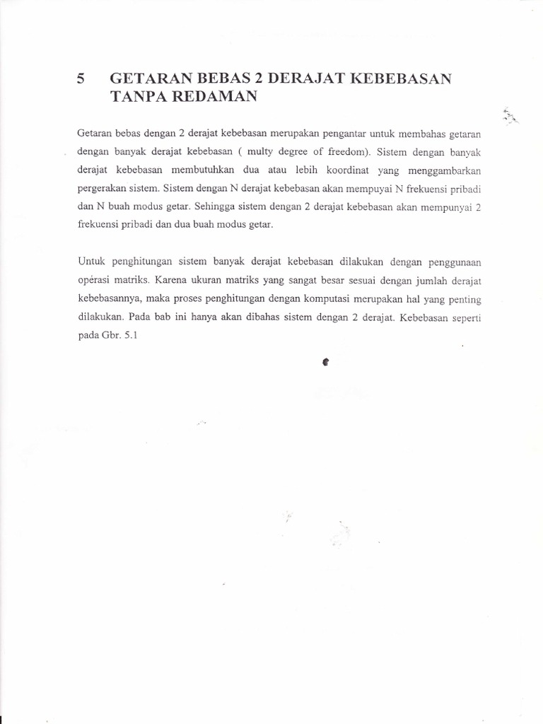 Getaran Bebas 2 DOF Tanpa Redaman | PDF