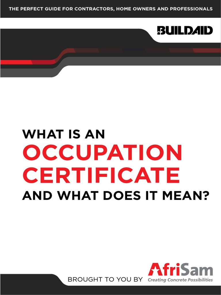 What Is An Occupation Certificate and What Does It Mean | PDF