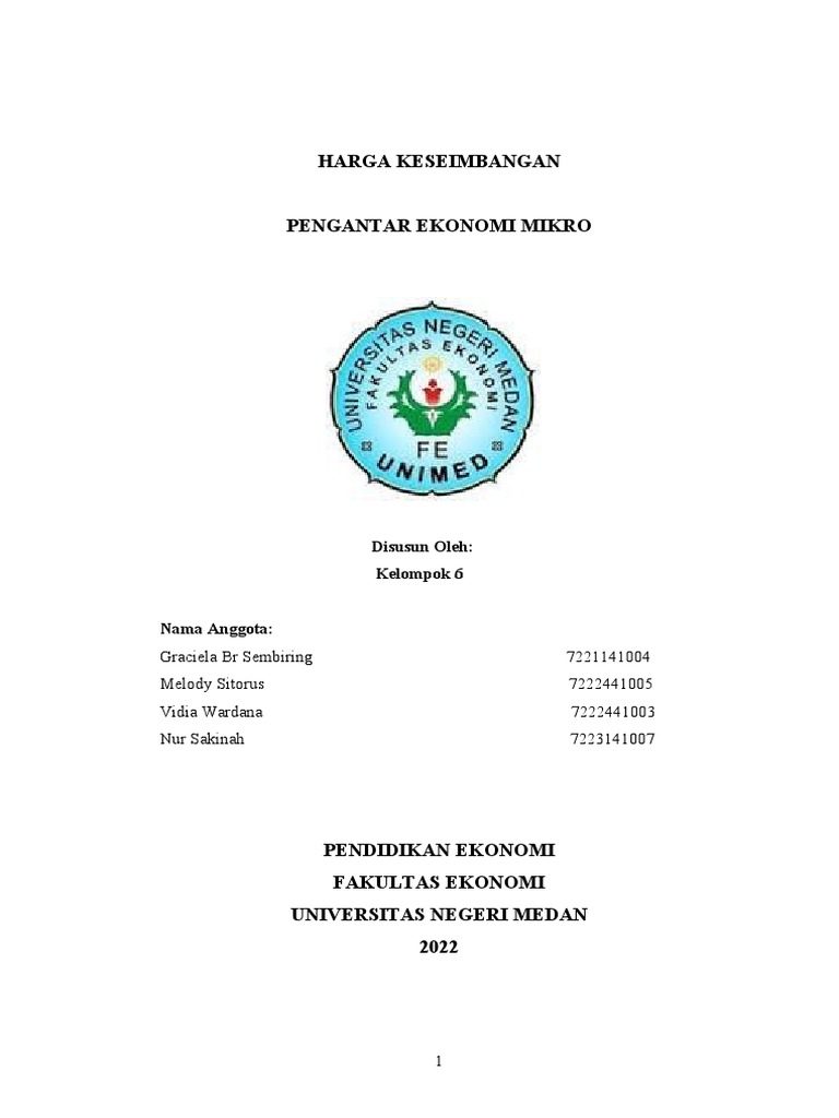 Definisi dan Proses Harga Keseimbangan | PDF