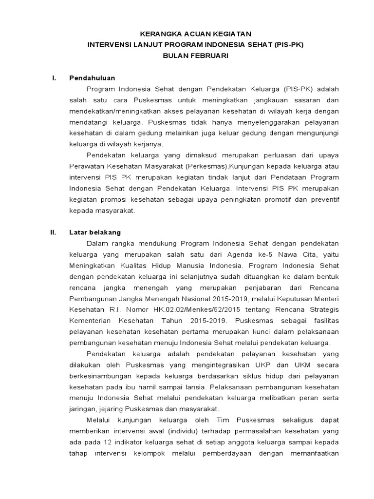 Kak Intervensi Lanjut Pispk 2022 - 02 | PDF