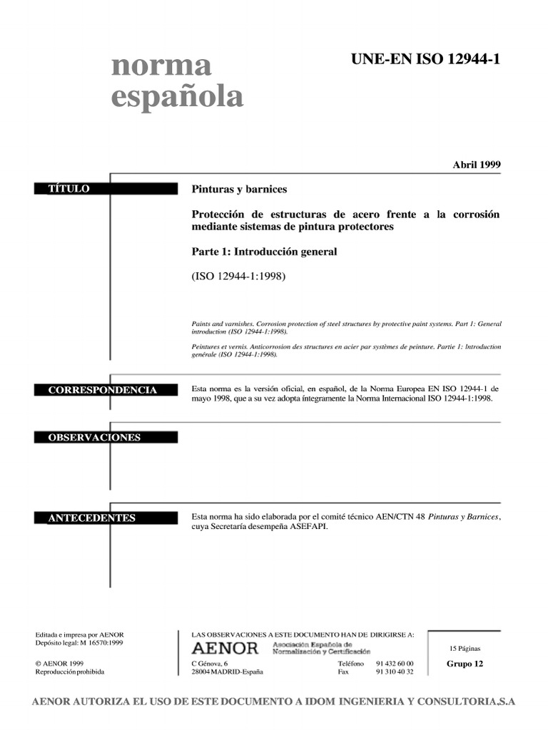 Iso-12944-1 1999 | PDF