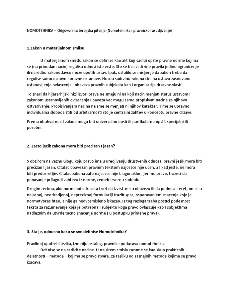 NOMOTEHNIKA Moja Skripta | PDF