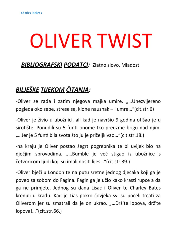 Charles Dickens - Oliver Twist | PDF