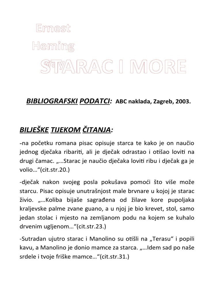 Ernest Hemingway - Starac I More | PDF