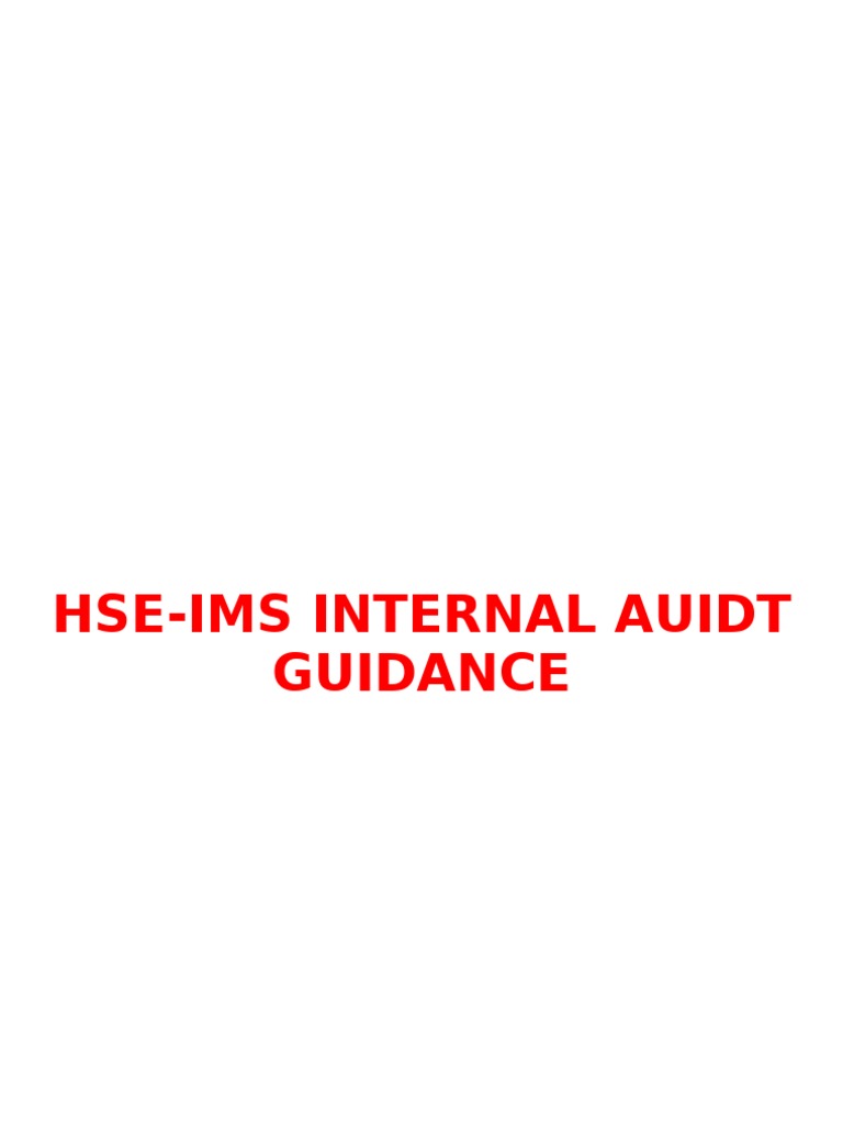 HSE-IMS Internal Audit Checklist Guide | PDF | Internal Audit ...