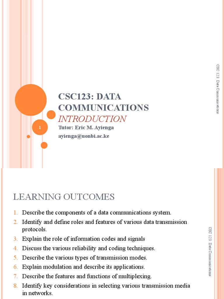 Data Communications Course Guide | PDF | Computer Network | Error Detection And Correction