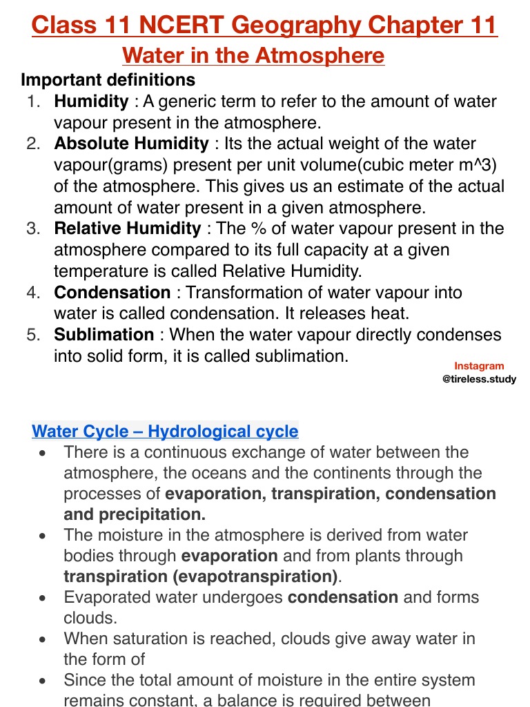 Ncert Class11 | PDF | Rain | Fog