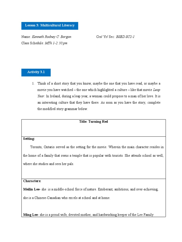 Bargan Task 5 | Download Free PDF | Literacy | Teachers