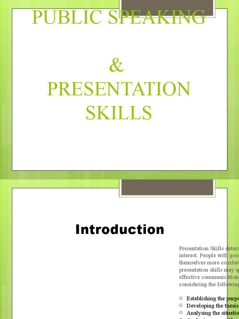 Public Speaking & Presentation Skills | PDF | Public Speaking ...