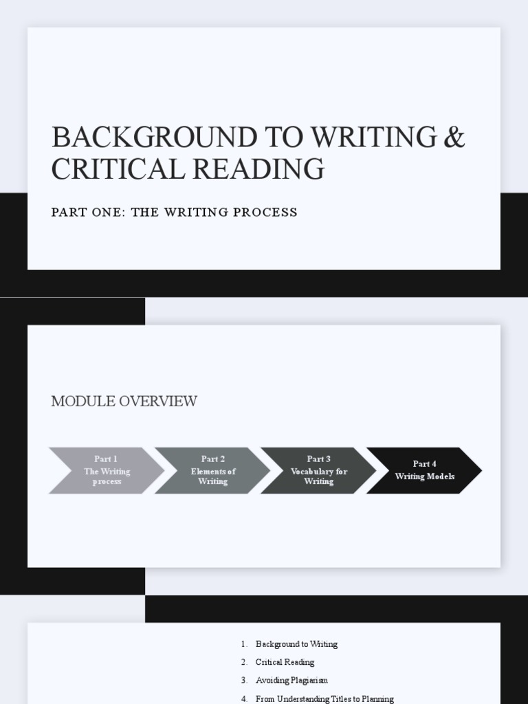 Academic Writing - Background To Writing & Critical Reading | PDF ...
