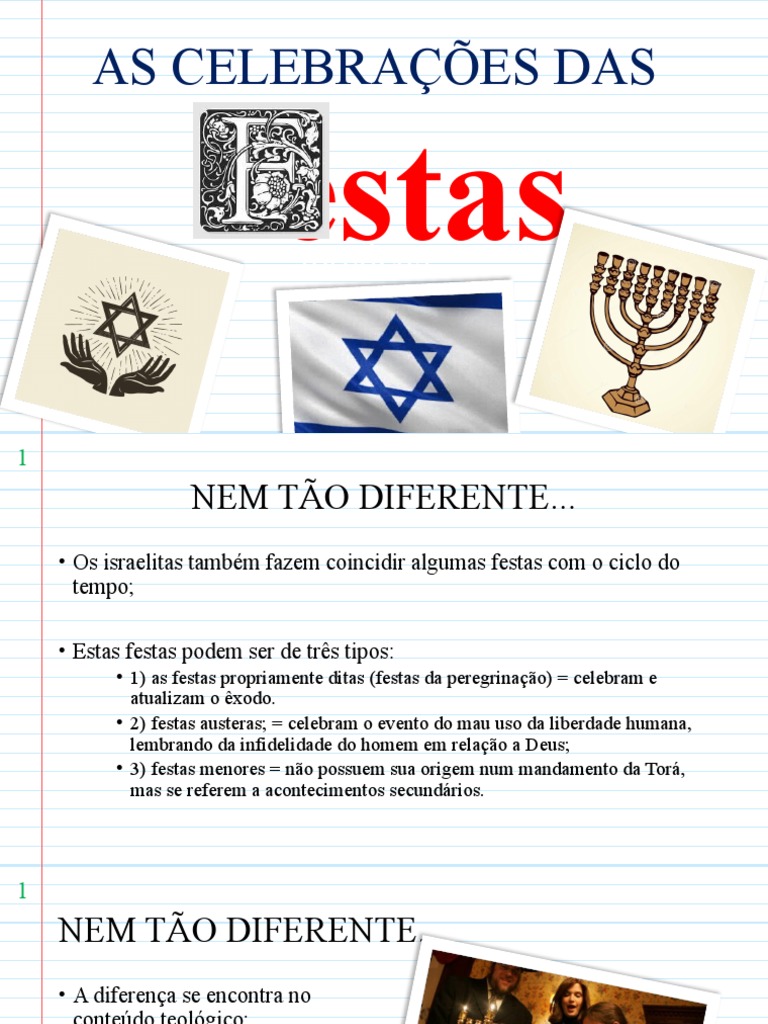 Festas Judaicas: Significados e Tipos | PDF | Torá | Páscoa judaica