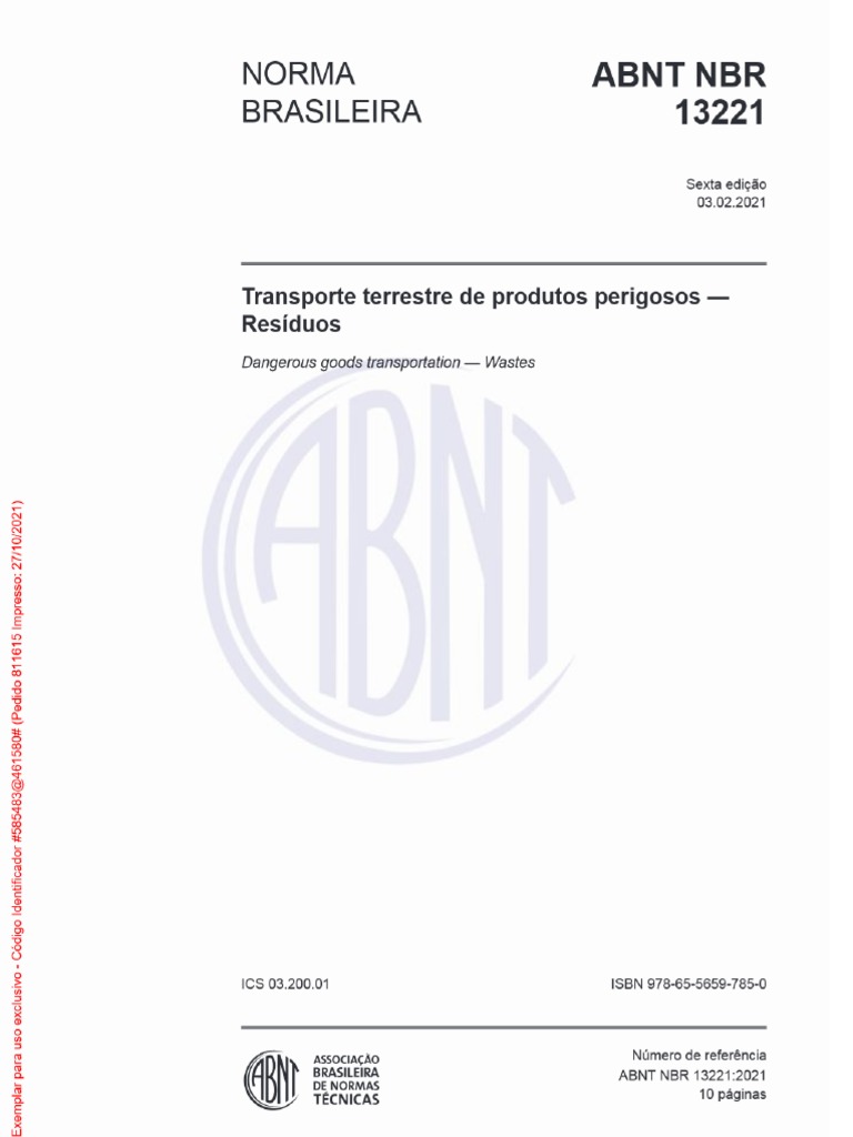 Abnt NBR 13221-2021 | PDF