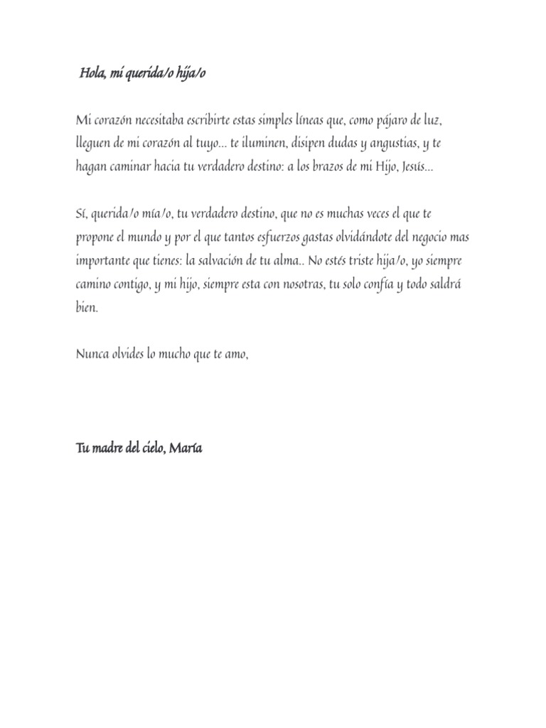 Cartas de Maria | PDF | María, madre de Jesús | Amor