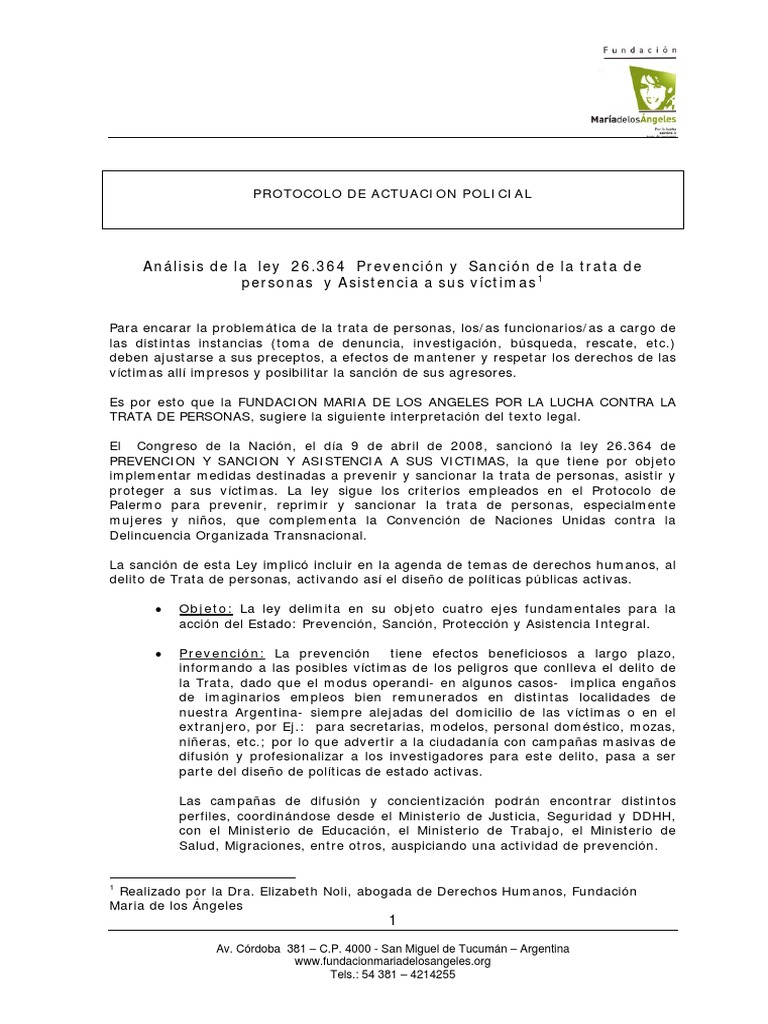 Protocolo de Actuacion Policial | PDF | Trata de personas | Prostitución