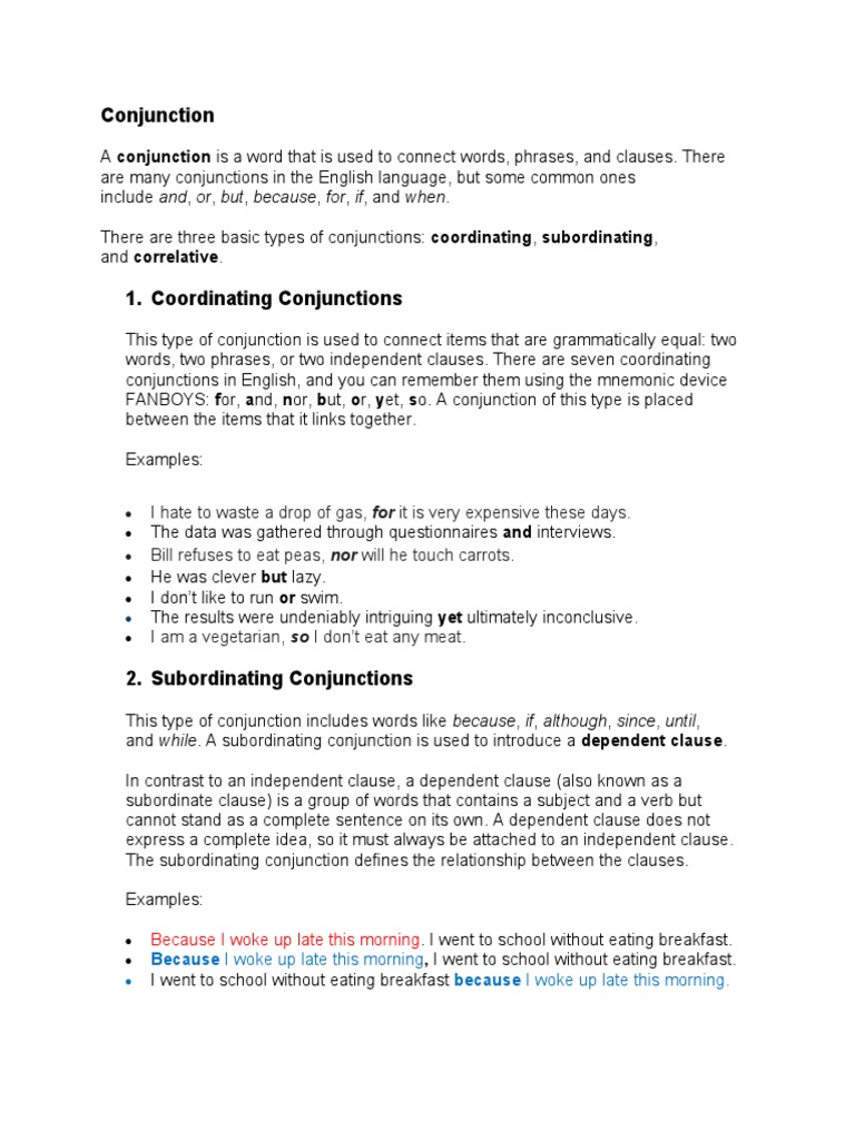Conjunctions Pdf Linguistics Cognition
