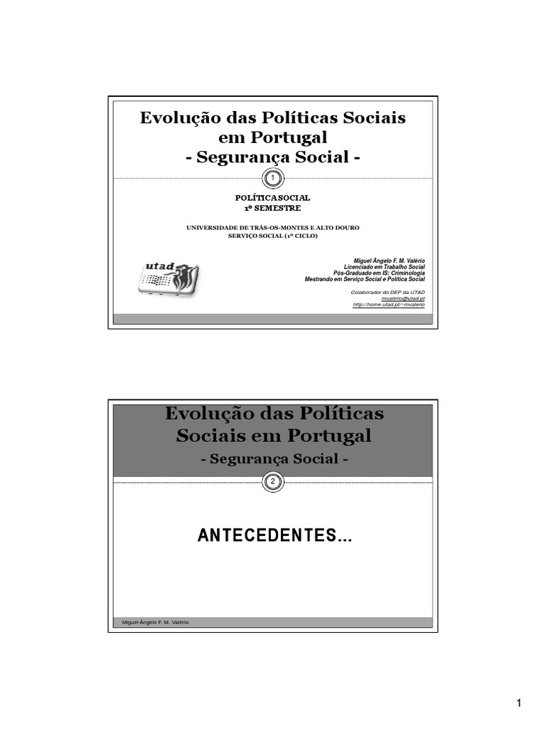 Evolução das Políticas Sociais em Portugal | PDF | Bem-estar social ...
