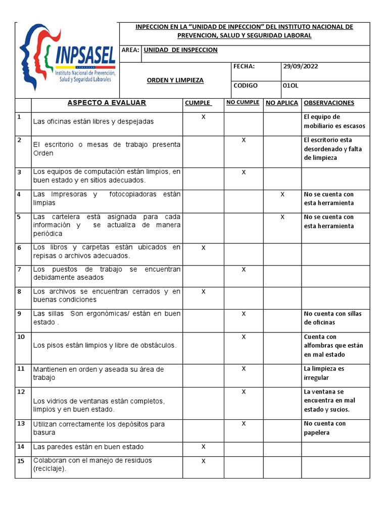 Formato de Inspeccion | PDF | Informática