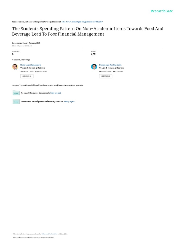 The Students Spending Pattern On Non-Academic Item | PDF | Financial ...