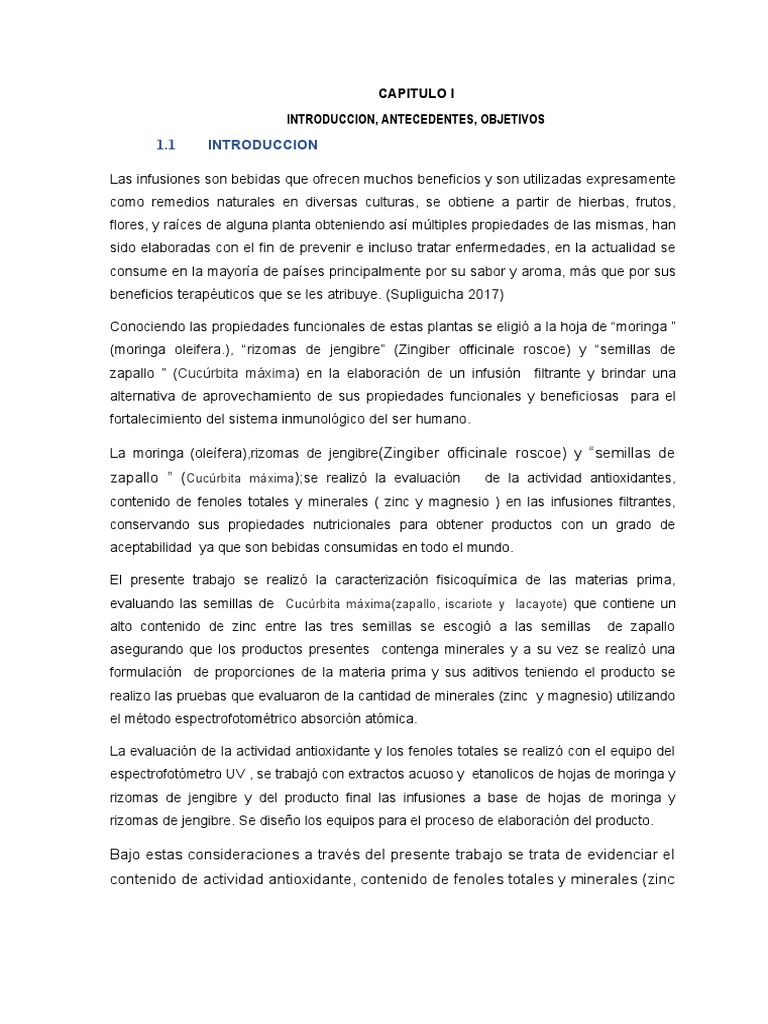 CAPITULO I Introduccion | PDF | Jengibre | Cucurbita