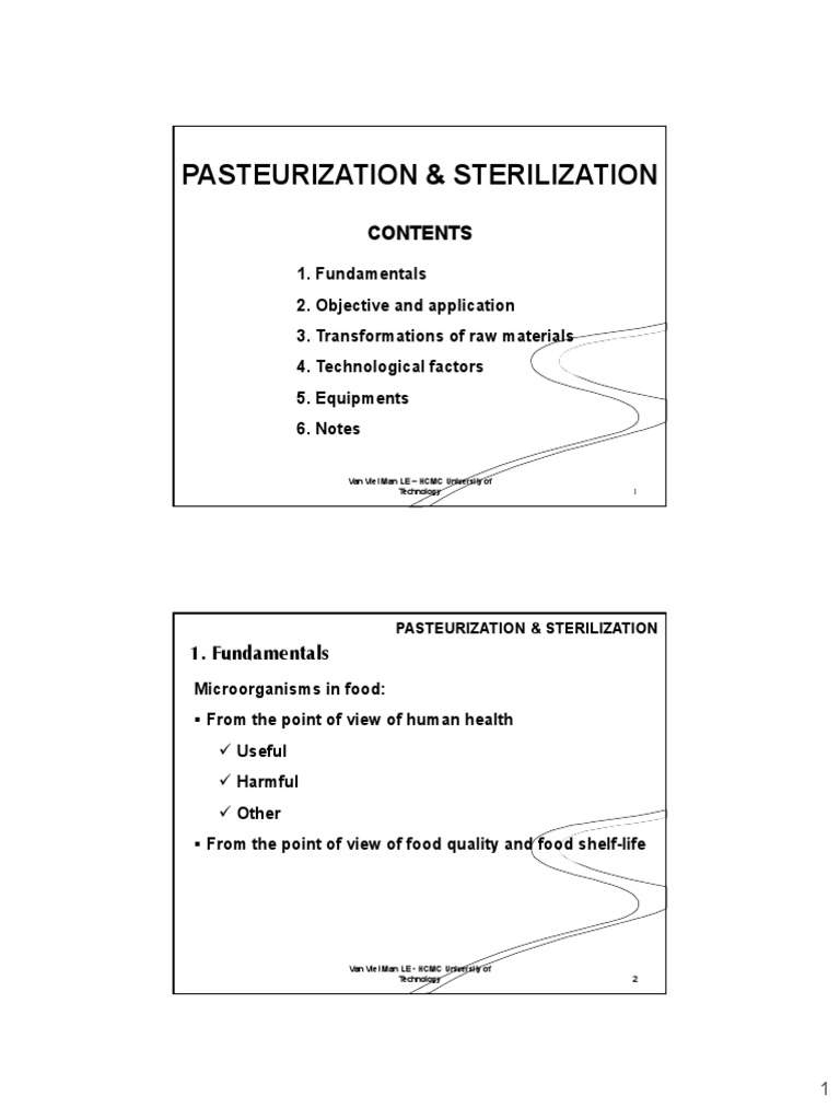 Pasteurization And Sterilization Pdf