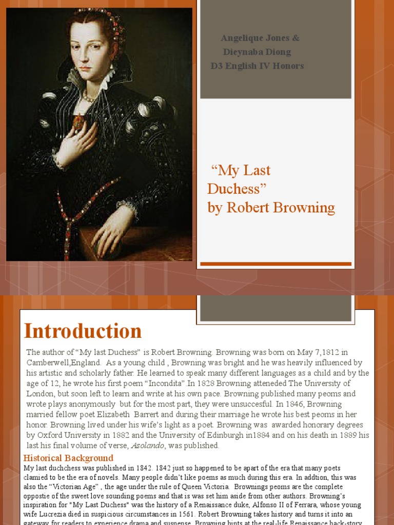 Analysis of Browning's "My Last Duchess" | PDF | Poetry